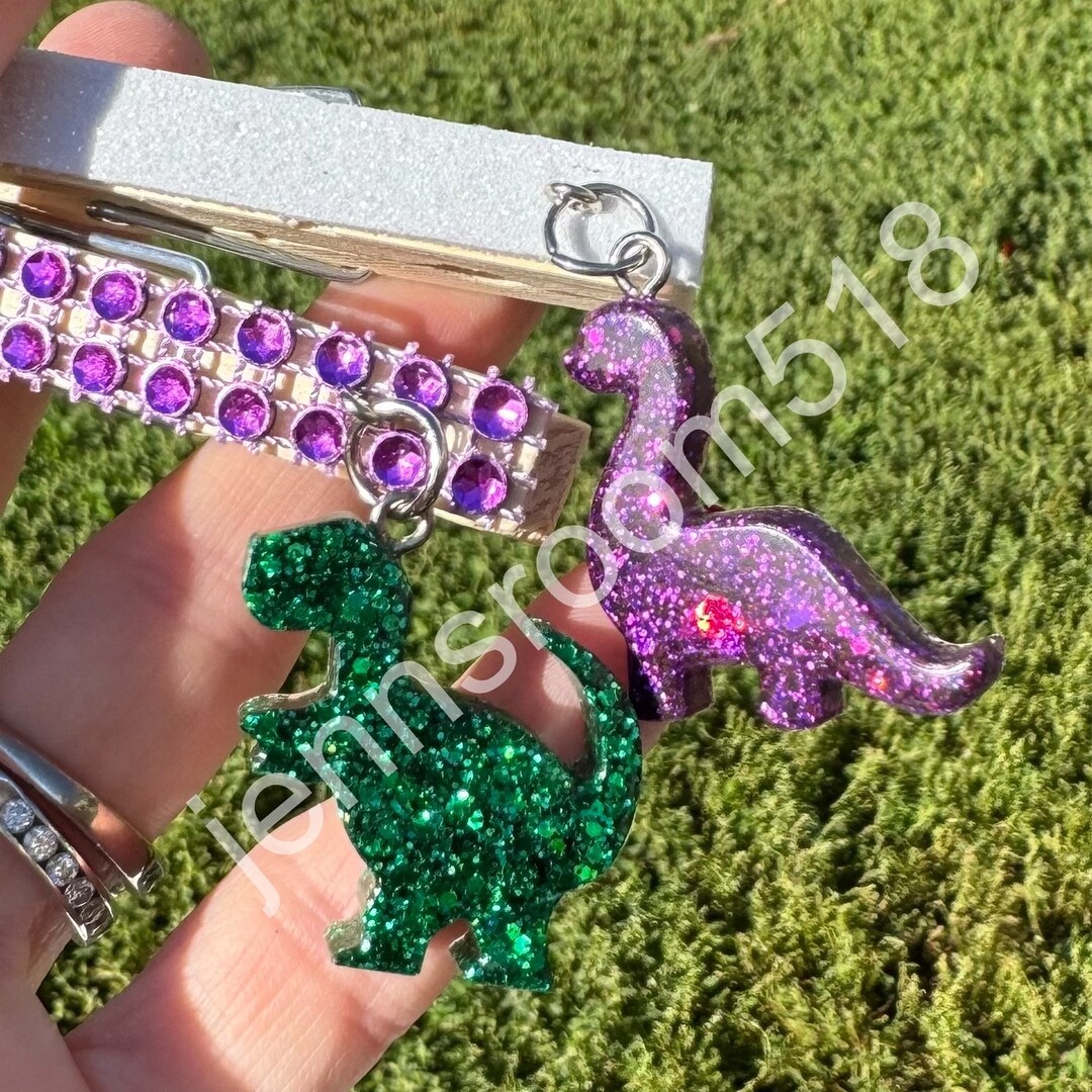 Dinosaur Cheer Spirit Pins, Spirit Cheerleading Glitter Pins ...