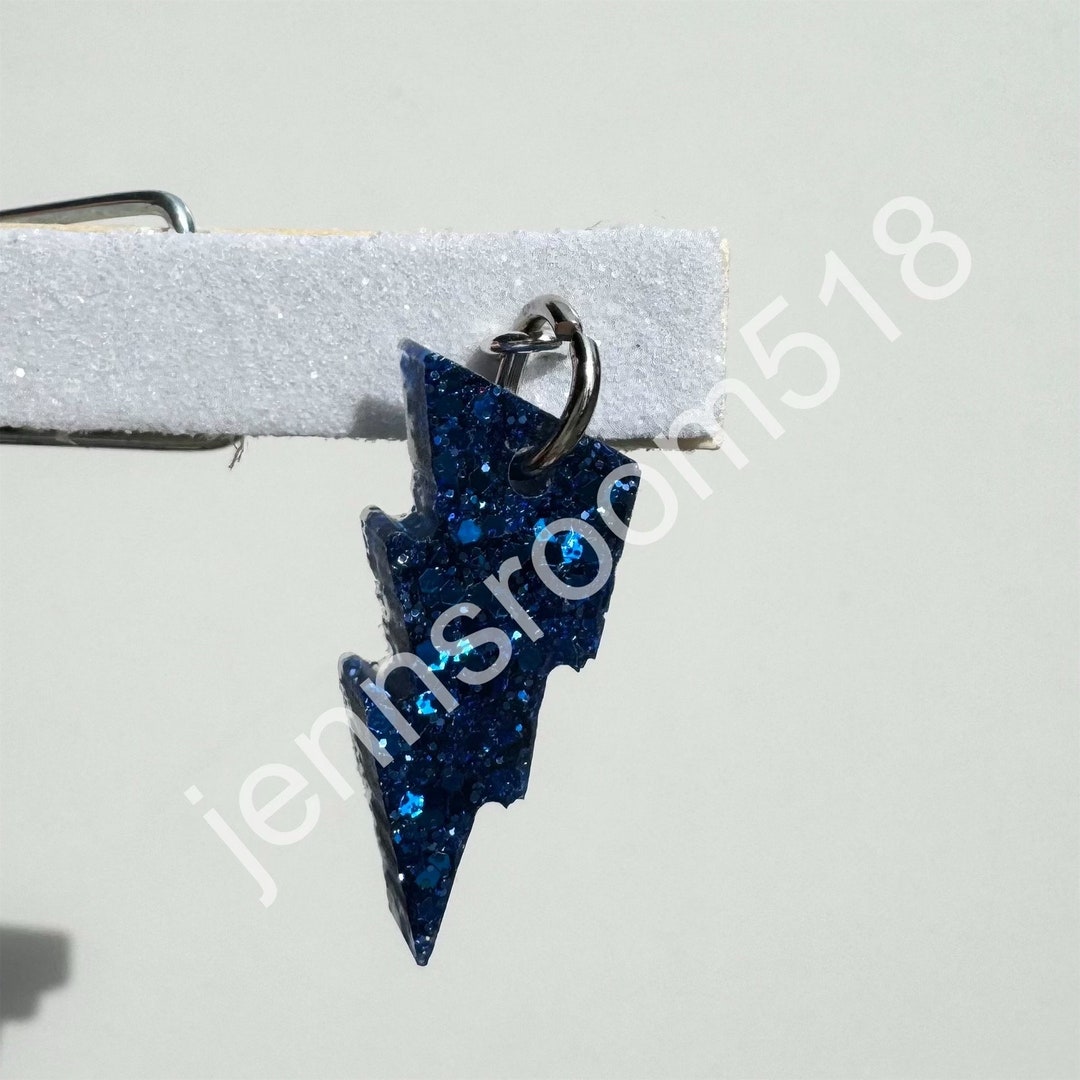 Spirit Cheer Glitter Pins, Blue Lightning Bolt Cheer Spirit Pins ...