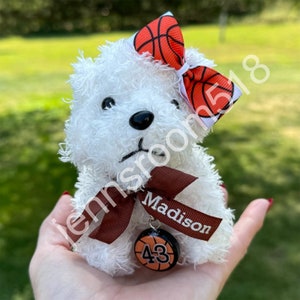 Personalized Stuffed Dog, Plush Puppy, Softball Dog Basketball Stuffed ...