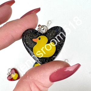 Cheerleader Good Luck Duck Zipper Clip, Cheer Heart Lucky Duck Zipper ...