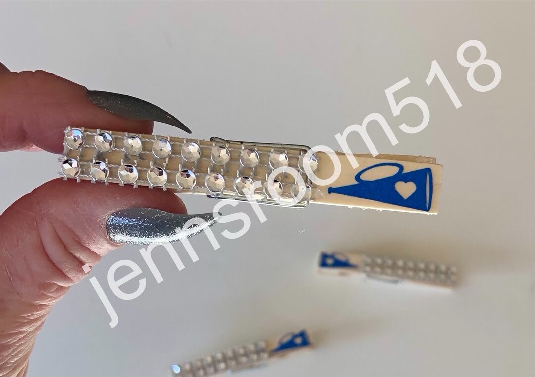 Spirit Competition Pins, 50 Blue Glitter Heart Cheer Horns, Chearleader ...