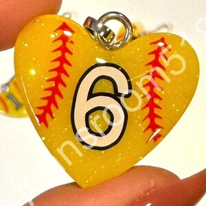 Softball Heart Glitter Zipper Clip, Zipper Pull Charm, Personalized ...