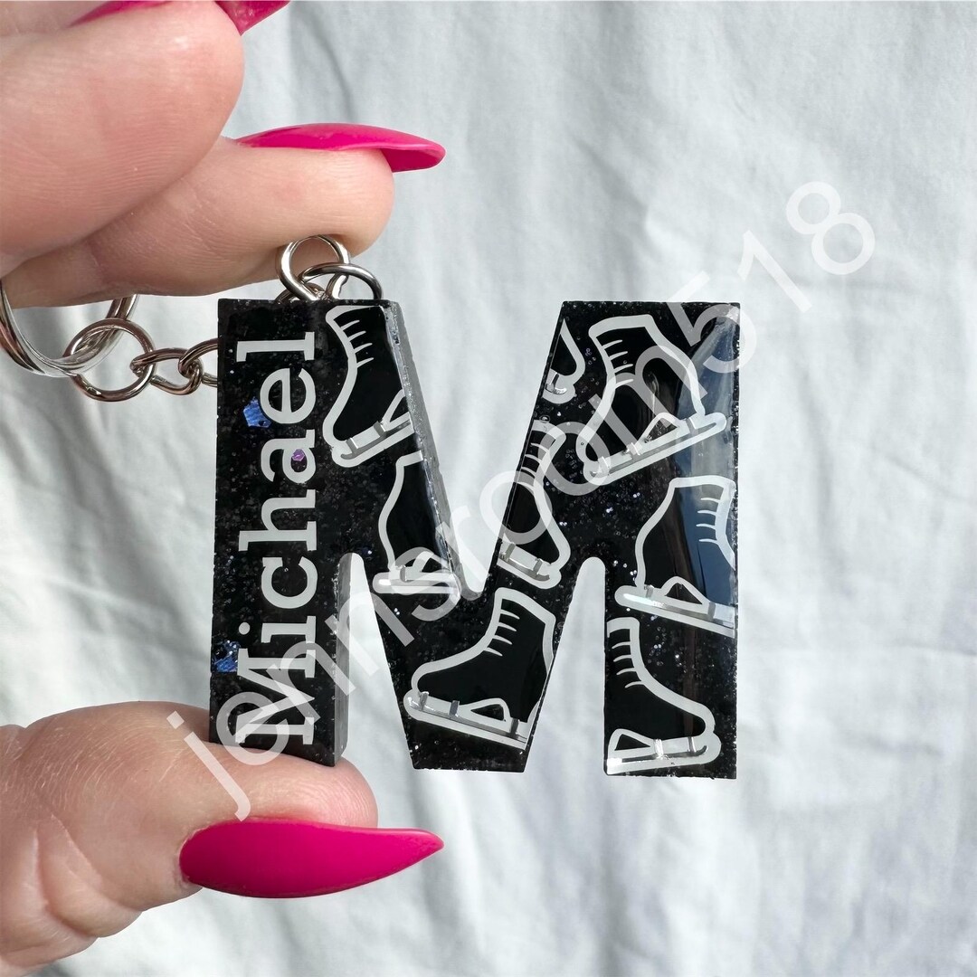 Personalized Ice Skating (black Ice Skate) Bag Tag, Figure Skating Name ...