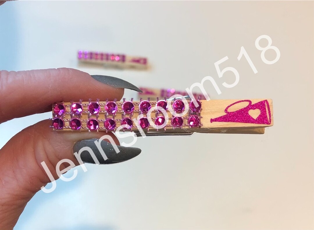 Spirit Competition Pins, 50 Bright Pink Fuchsia Glitter Heart Spirit ...