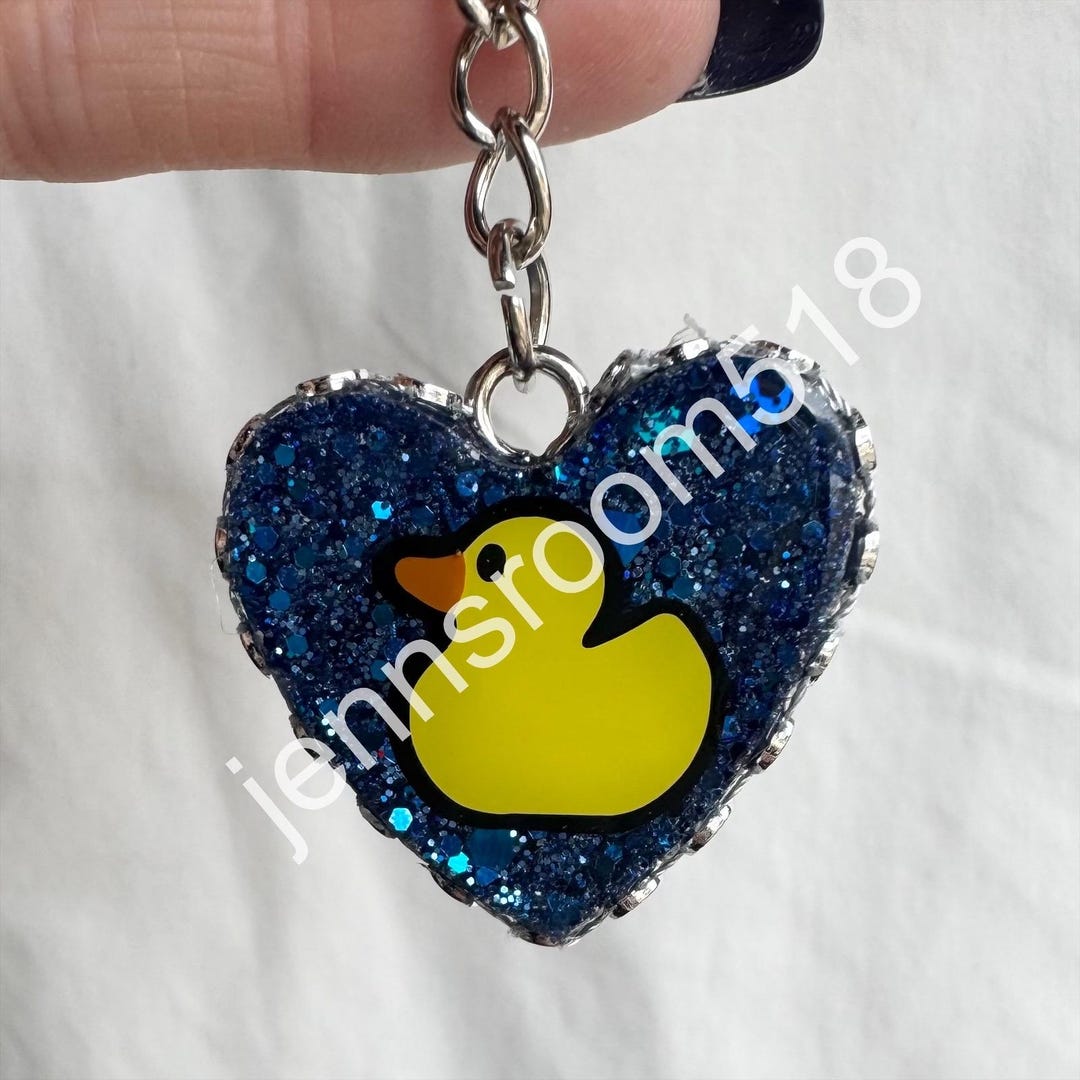 Cheerleader Heart Good Luck Duck Bag Tag, Cheer Duck Keychain ...
