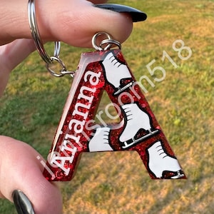 Personalized Ice Skating Bag Tag, Figure Skating Name Keychain, Senior ...