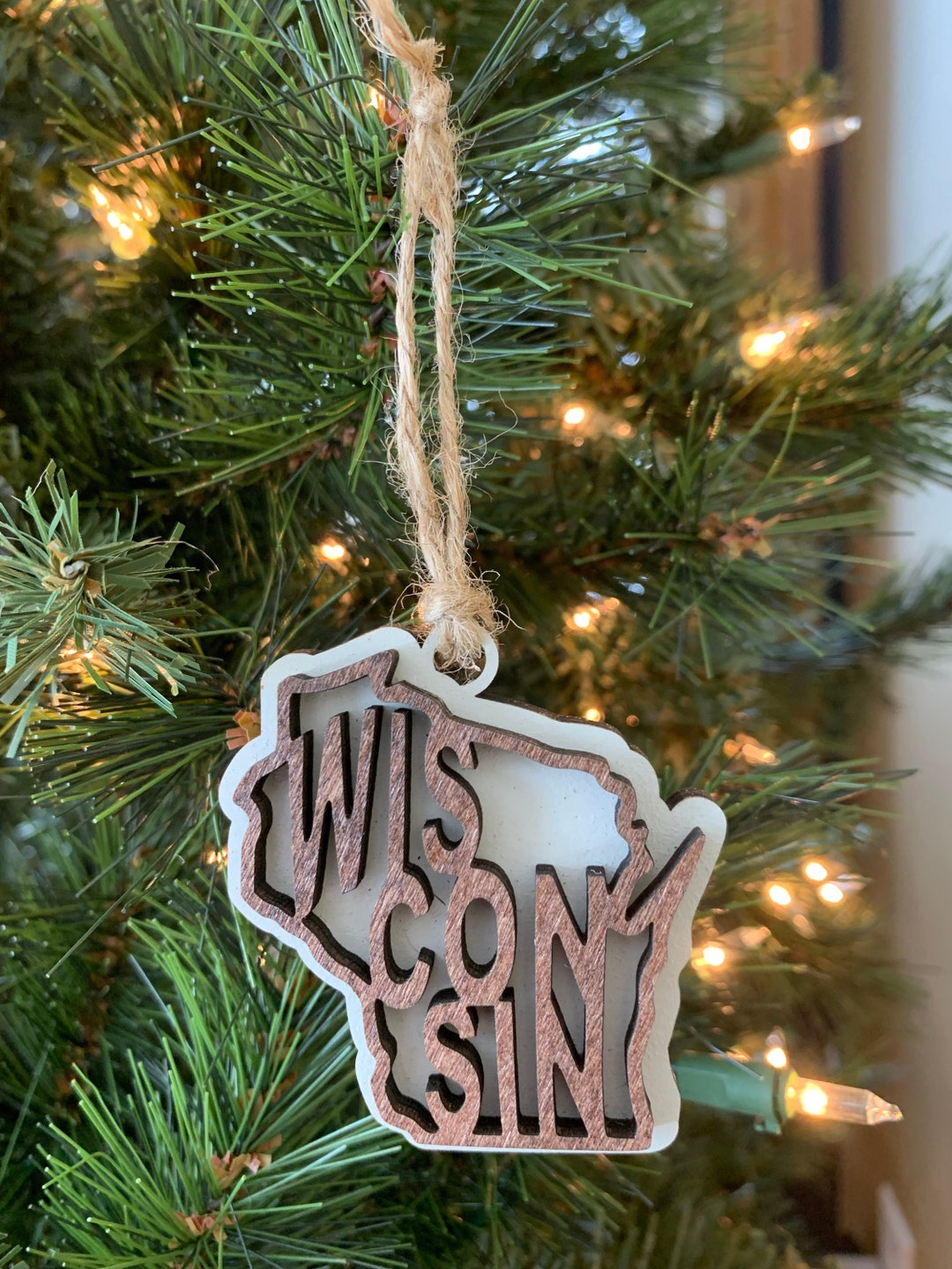 Wisconsin WI State Holiday Christmas Ornament Gift Tag - Etsy
