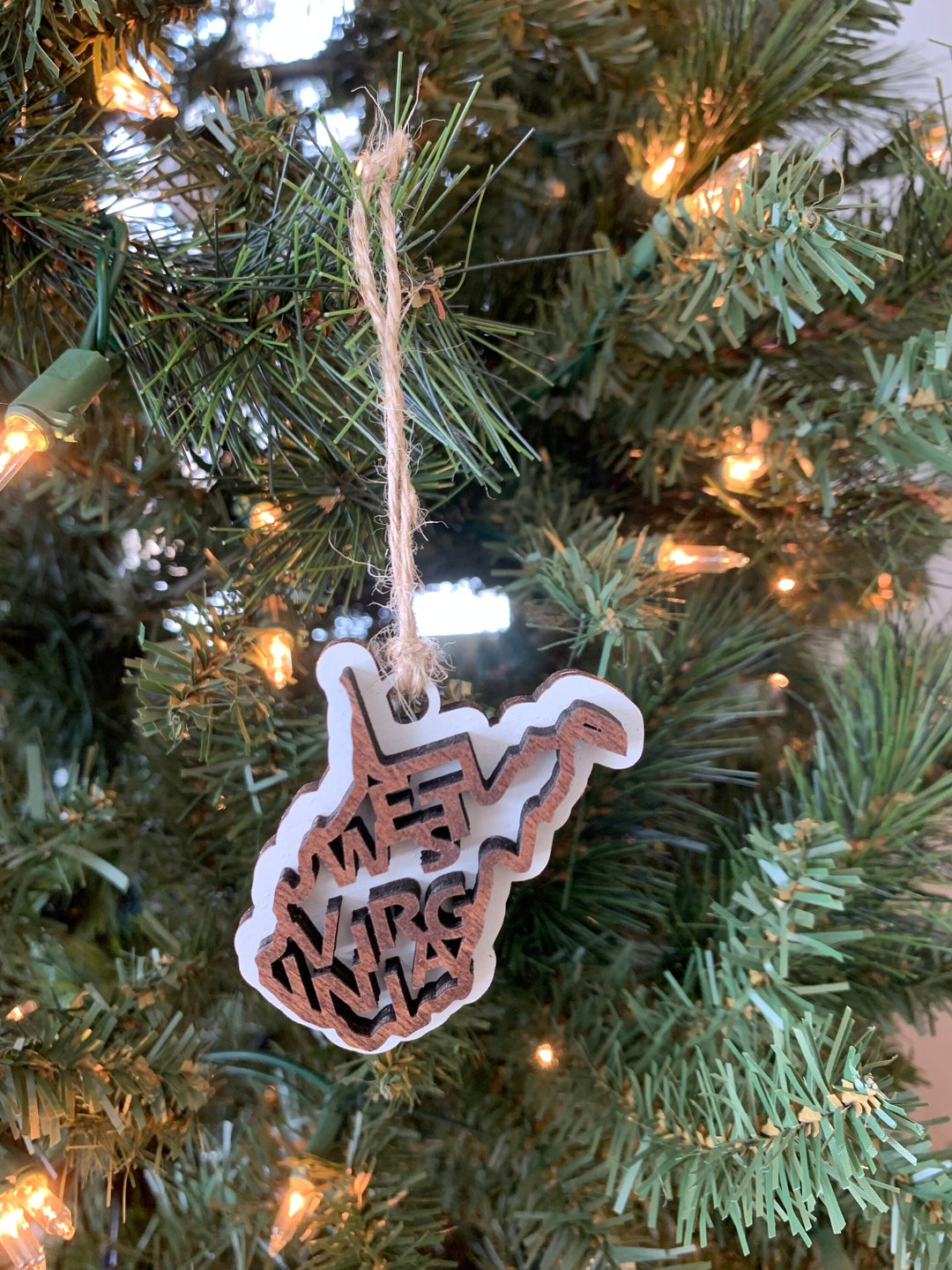 West Virginia WV State Holiday Christmas Ornament Gift Tag - Etsy