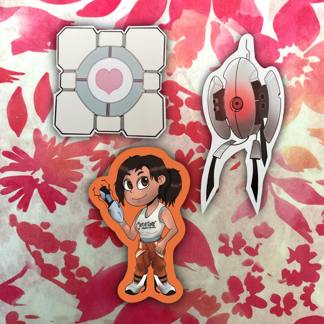 Portal 2 | Chell | Companion Cube | Turret | Stickers - Etsy