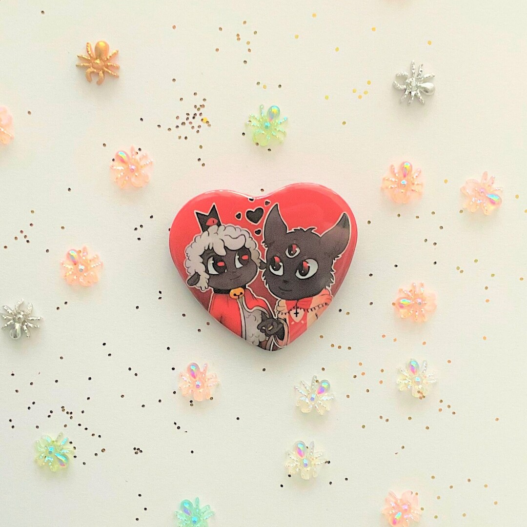 Cult of the Lamb Heart Pin Button 58mm 2.28 Inch Lamb, Narinder - Etsy