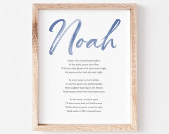 Noah Baby Name Meaning Printable Baby Names Nursery Sign Boy Names Instant Digital Downloads - Etsy