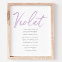Violet Baby Name Meaning Poem Baby Names Nursery Sign Girl Names ...
