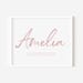 Amelia Baby Name Affirmations Poem Baby Names Nursery Sign Girl Names ...