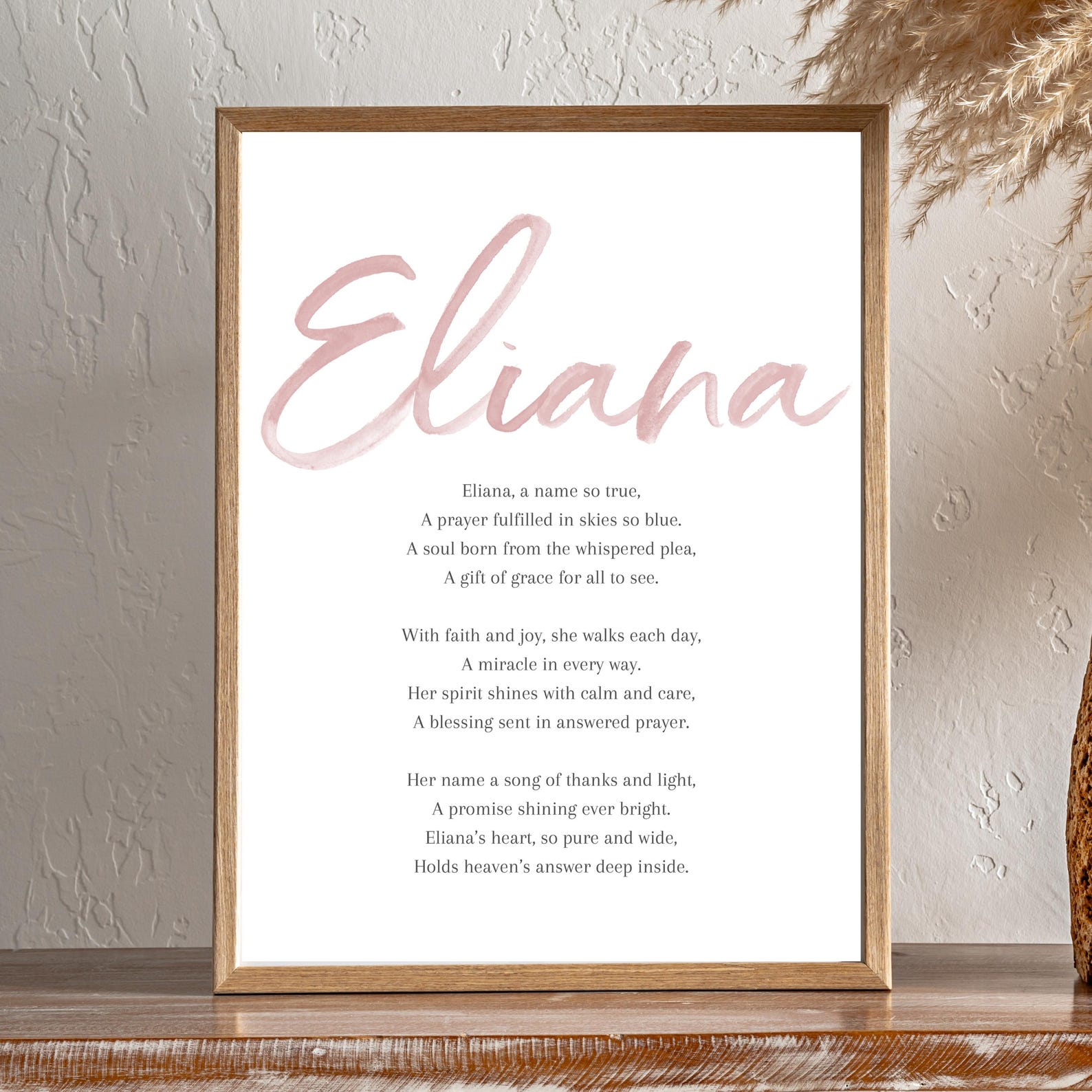 Eliana Baby Name Meaning Poem Baby Names Nursery Sign Girl Names ...