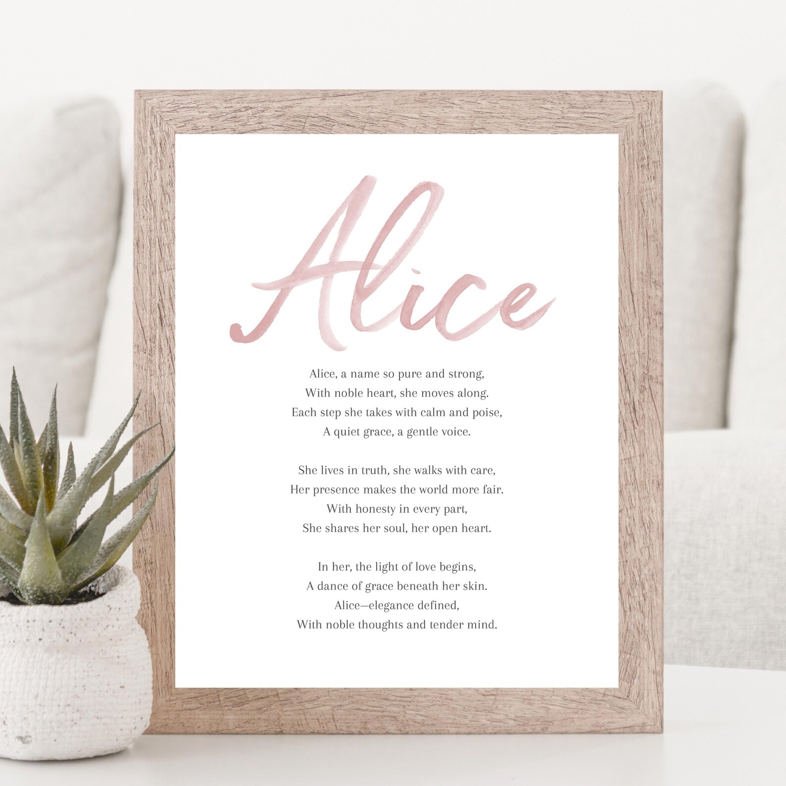 Alice Baby Name Meaning Poem Baby Names Nursery Sign Girl Names ...