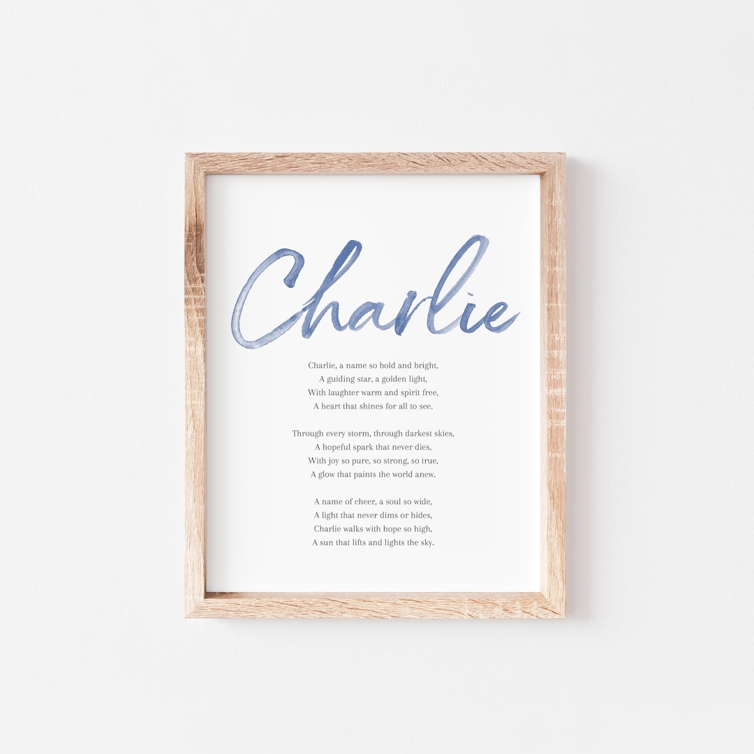 Charlie Baby Name Meaning Poem Baby Names Nursery Sign Boy Names ...