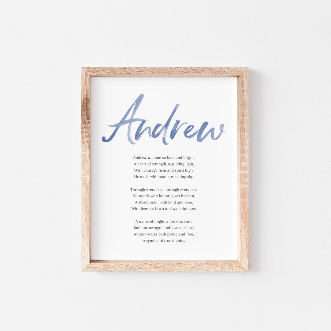 Andrew Baby Name Meaning Poem Baby Names Nursery Sign Boy Names ...