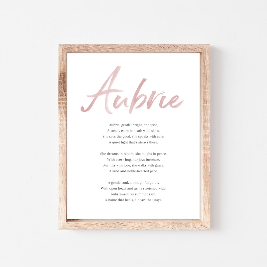 Aubrie Baby Name Meaning Poem Baby Names Nursery Sign Girl Names ...