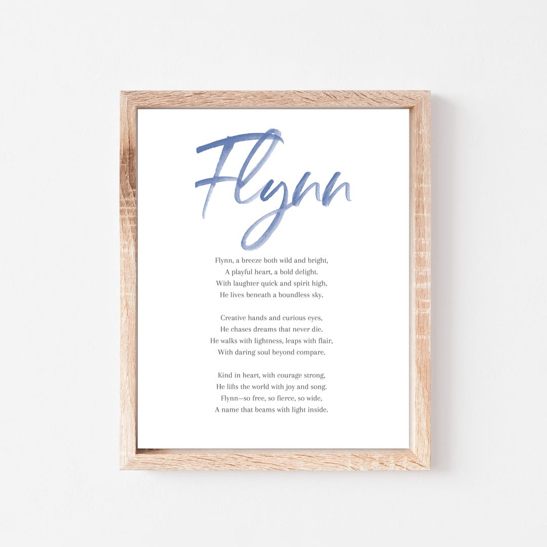 Flynn Baby Name Meaning Poem Baby Names Nursery Sign Boy Names ...