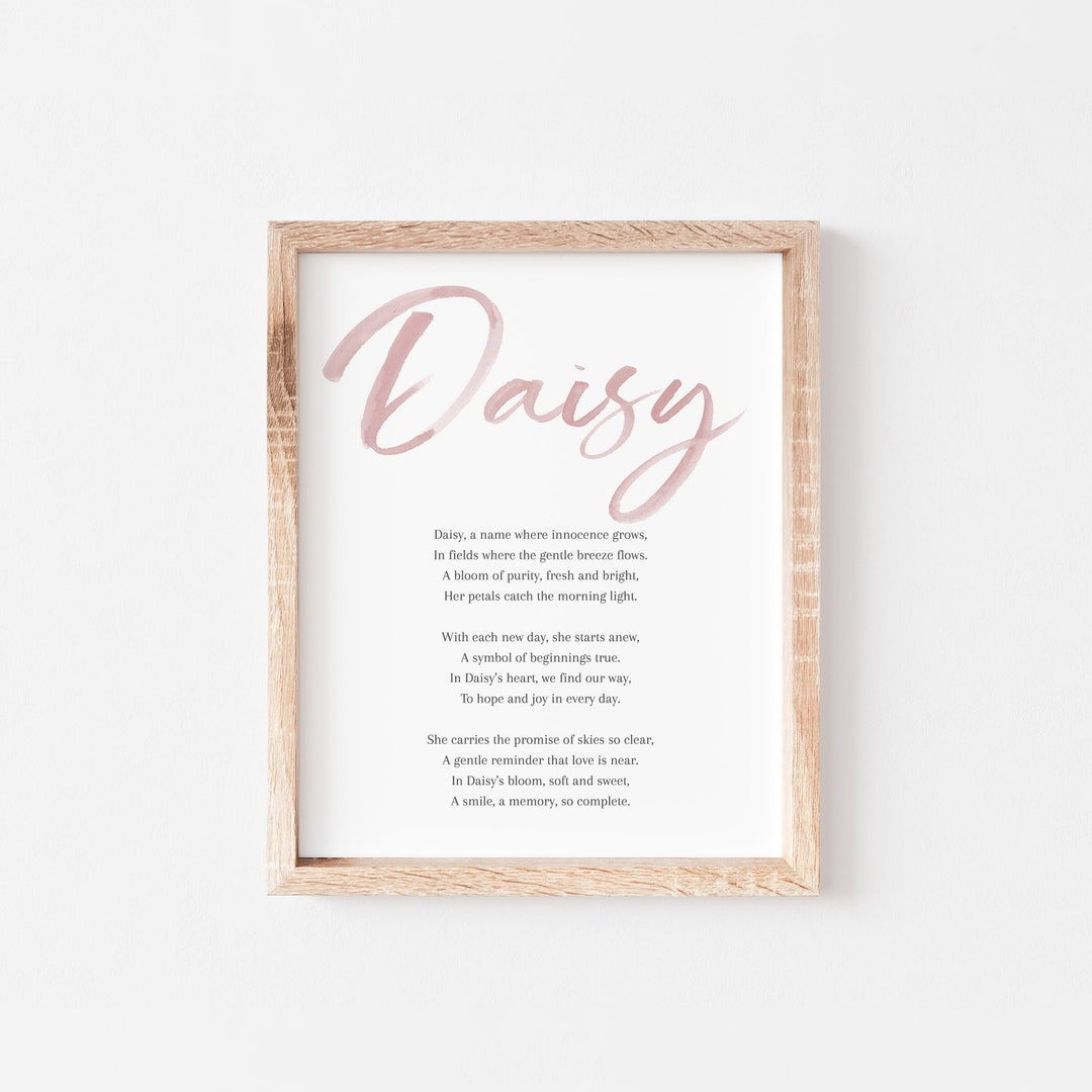 Daisy Baby Name Meaning Poem Baby Names Nursery Sign Girl Names ...