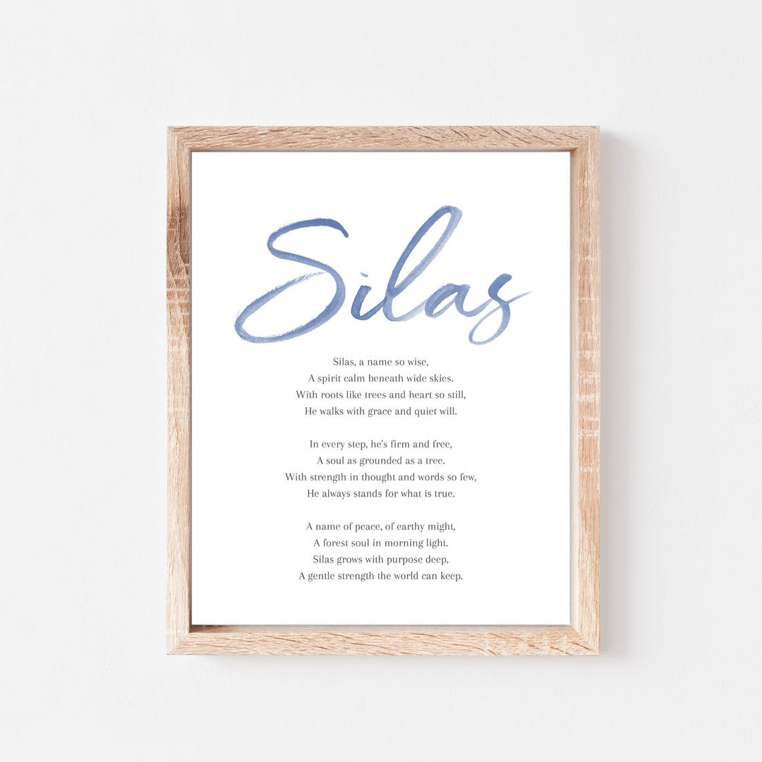 Silas Baby Name Meaning Poem Baby Names Nursery Sign Boy Names ...
