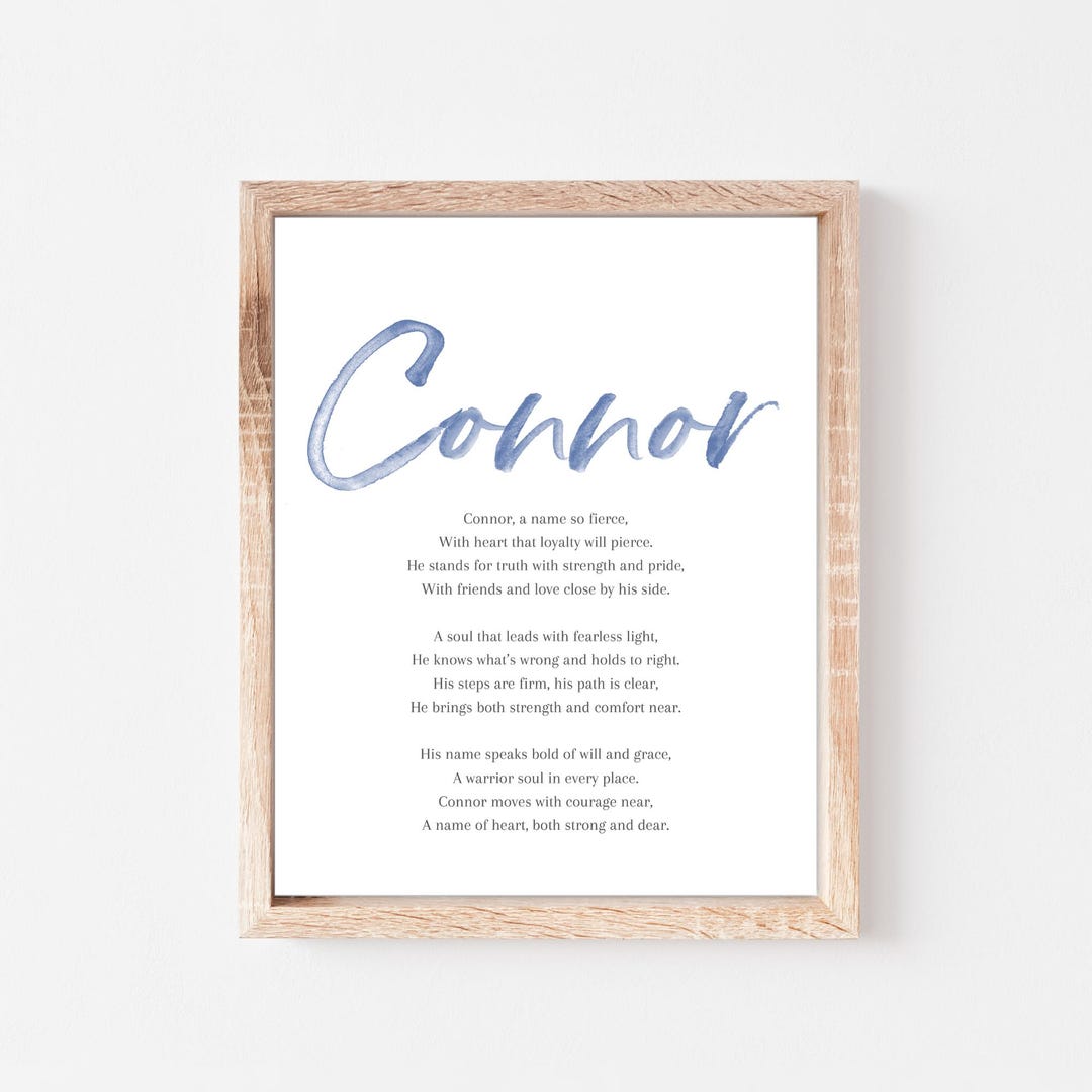 Connor Baby Name Meaning Poem Baby Names Nursery Sign Boy Names ...