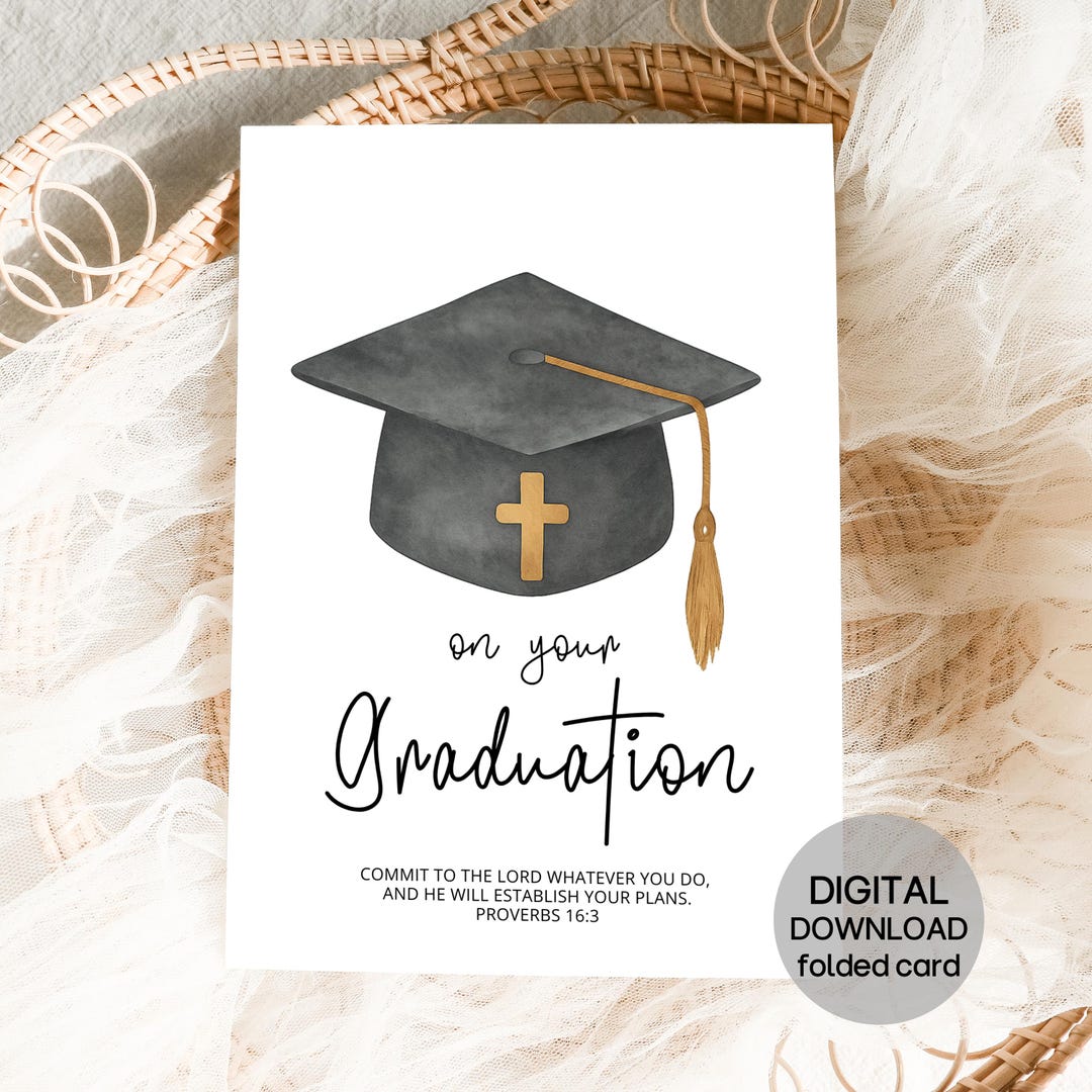 Christian Graduation Card | Card for Son or Daughter | Proverbs 16:3 ...