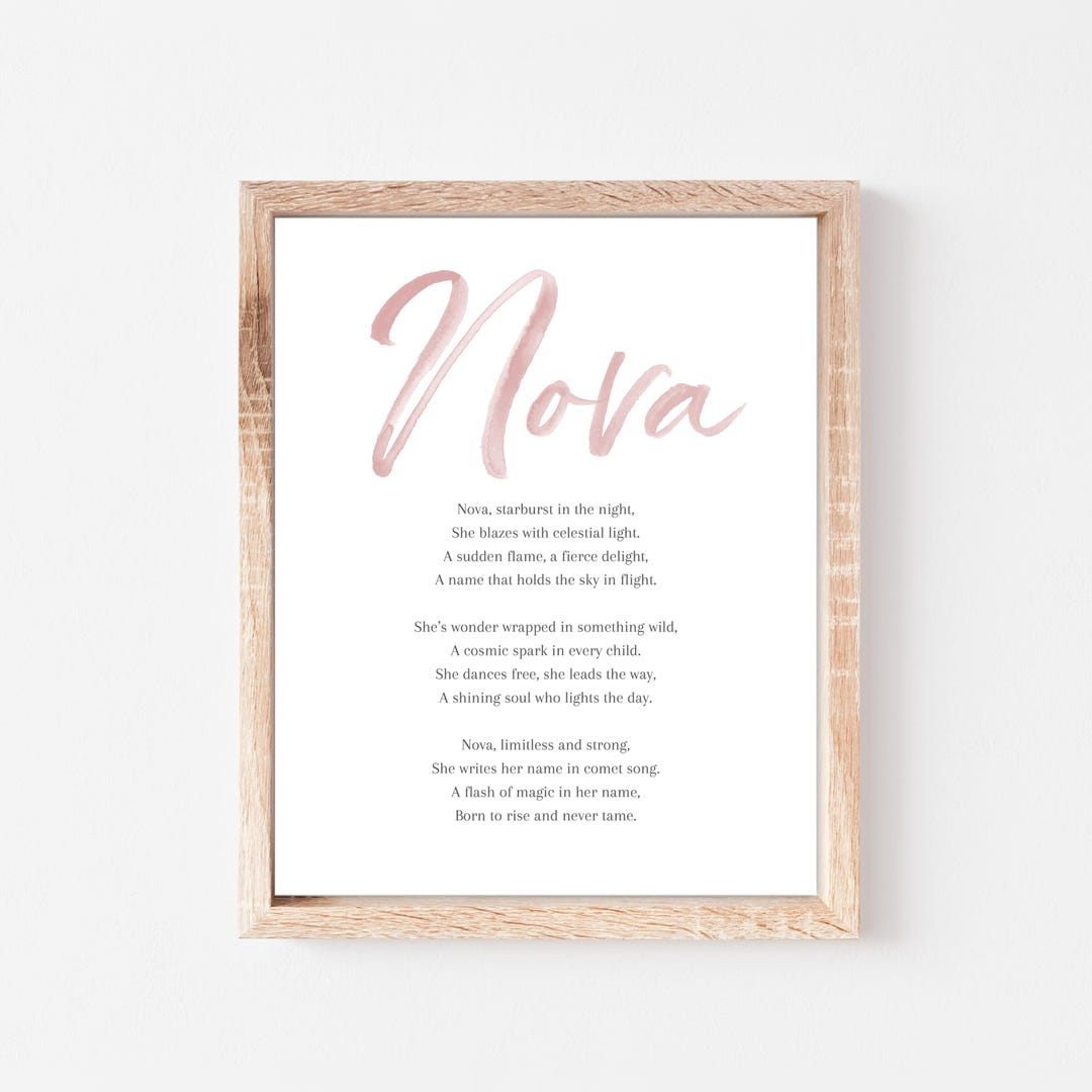 Nova Baby Name Meaning Poem Baby Names Nursery Sign Girl Names ...