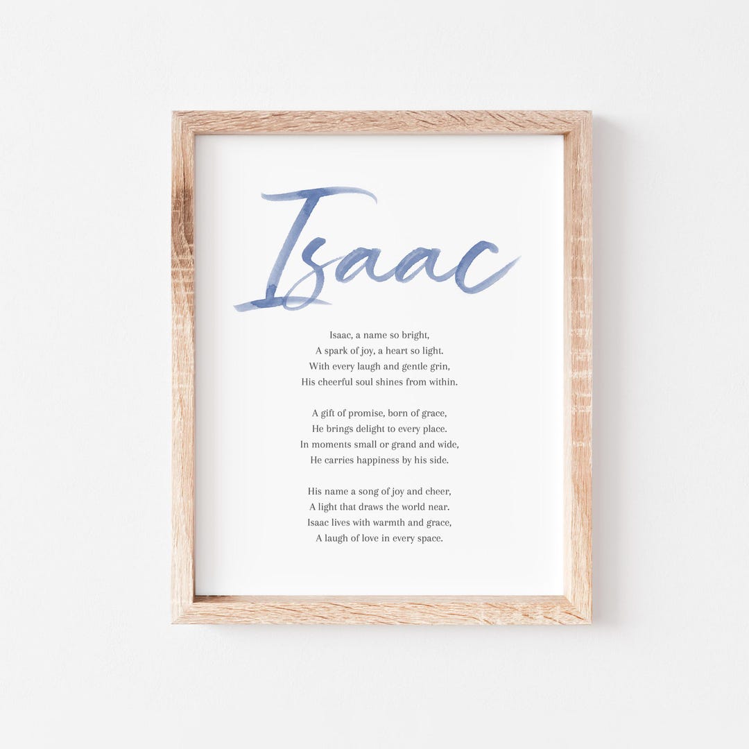 Isaac Baby Name Meaning Poem Baby Names Nursery Sign Boy Names ...