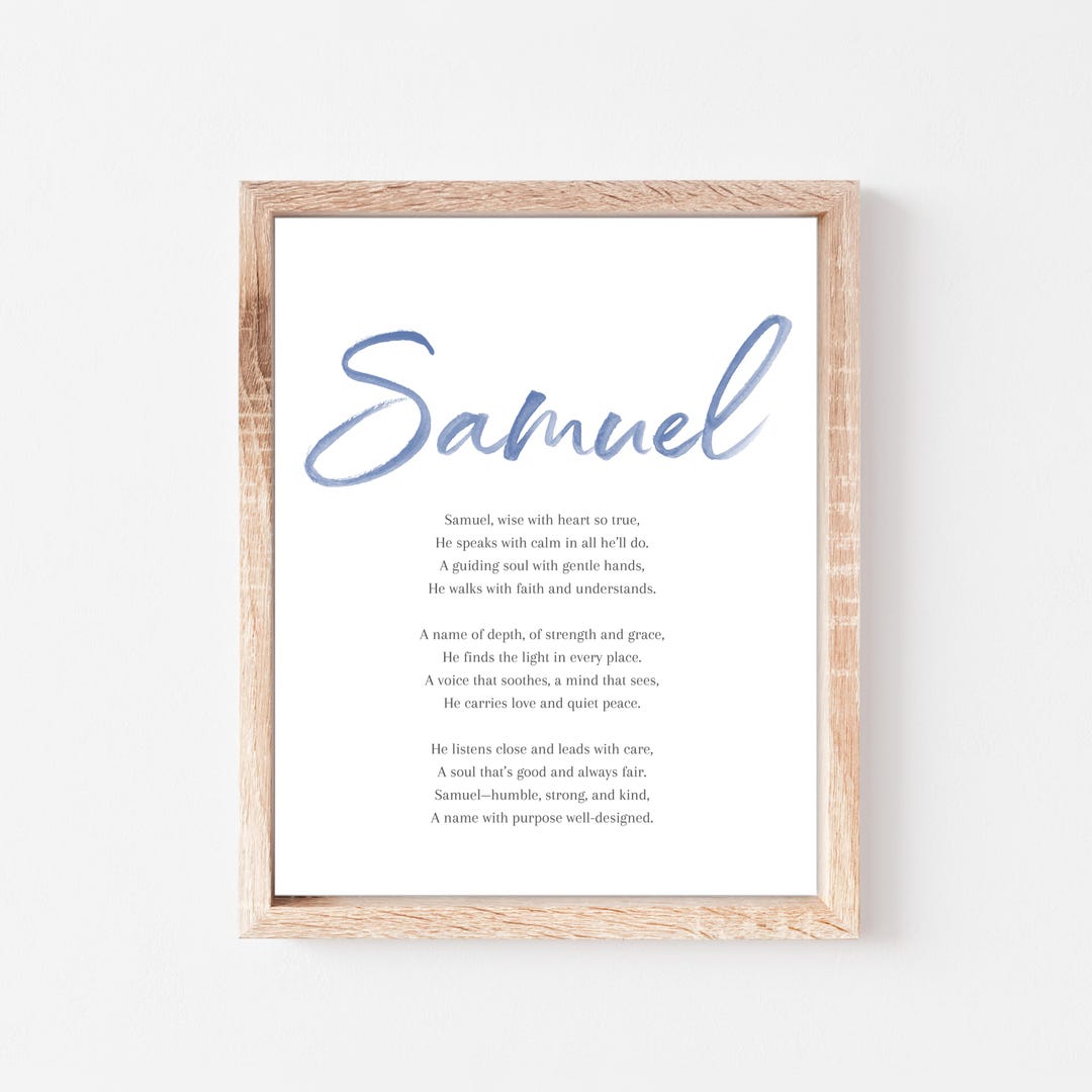 Samuel Baby Name Meaning Poem Baby Names Nursery Sign Boy Names ...