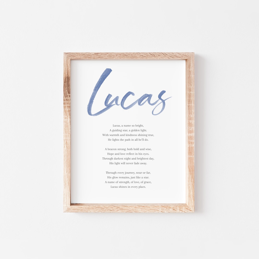 Lucas Baby Name Meaning Poem Baby Names Nursery Sign Boy Names ...