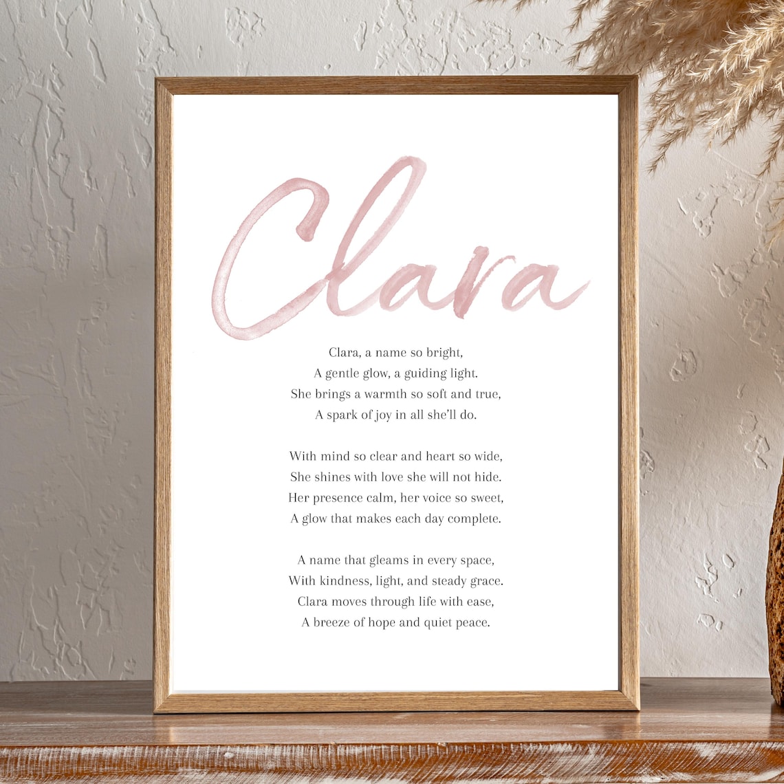 Clara Baby Name Meaning Poem Baby Names Nursery Sign Girl Names ...