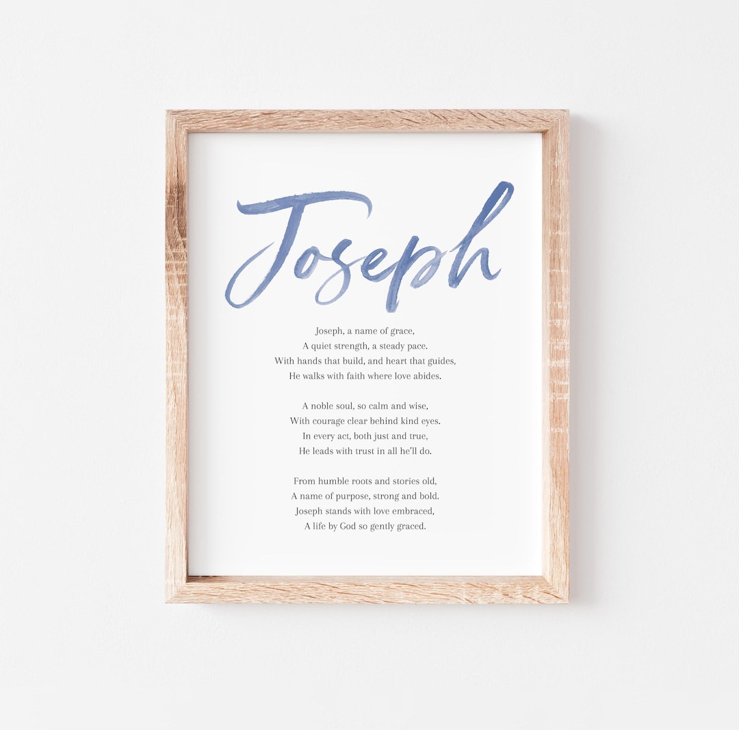 Joseph Baby Name Meaning Poem Baby Names Nursery Sign Boy Names ...