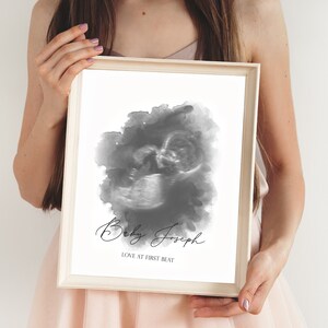 Ultrasound Print Art, Watercolor Ultrasound Print, Custom Birth ...