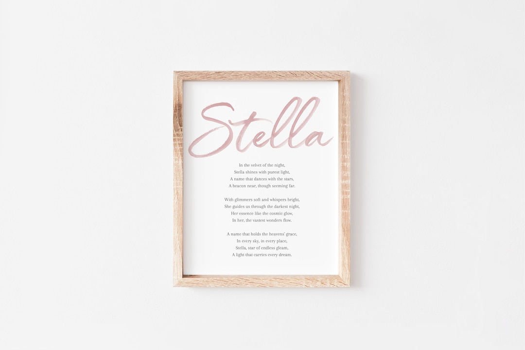Stella Baby Name Meaning Poem Baby Names Nursery Sign Girl Names ...