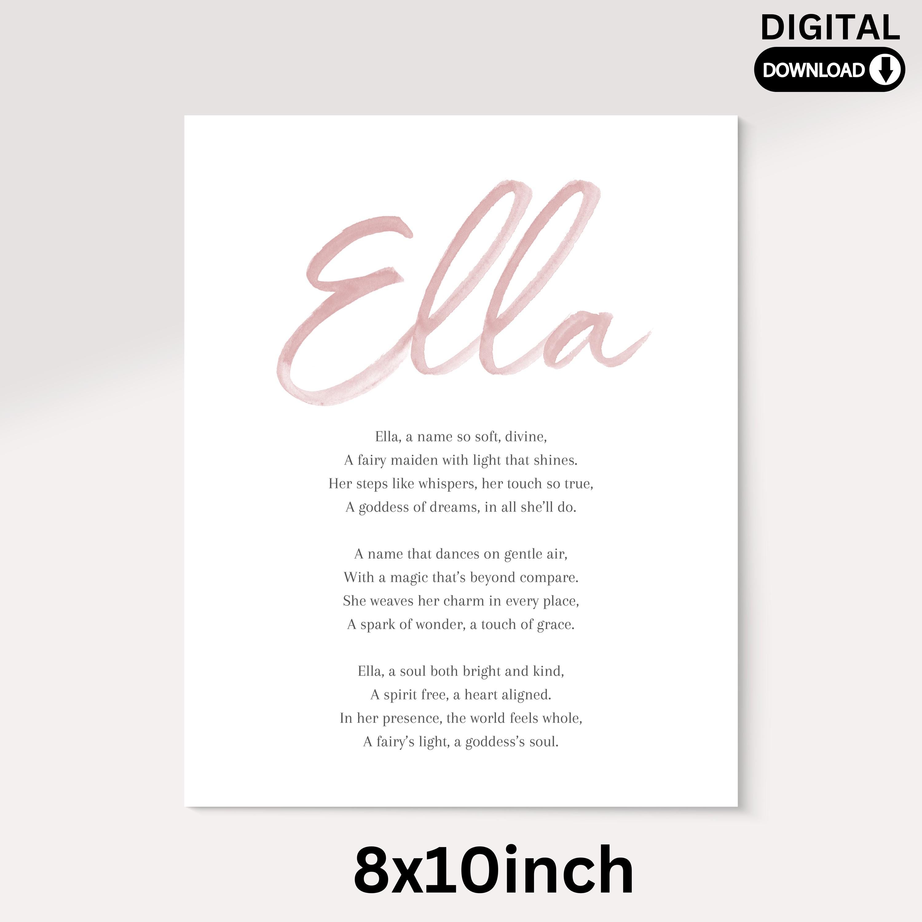 Ella Baby Name Meaning Poem Baby Names Nursery Sign Girl Names ...