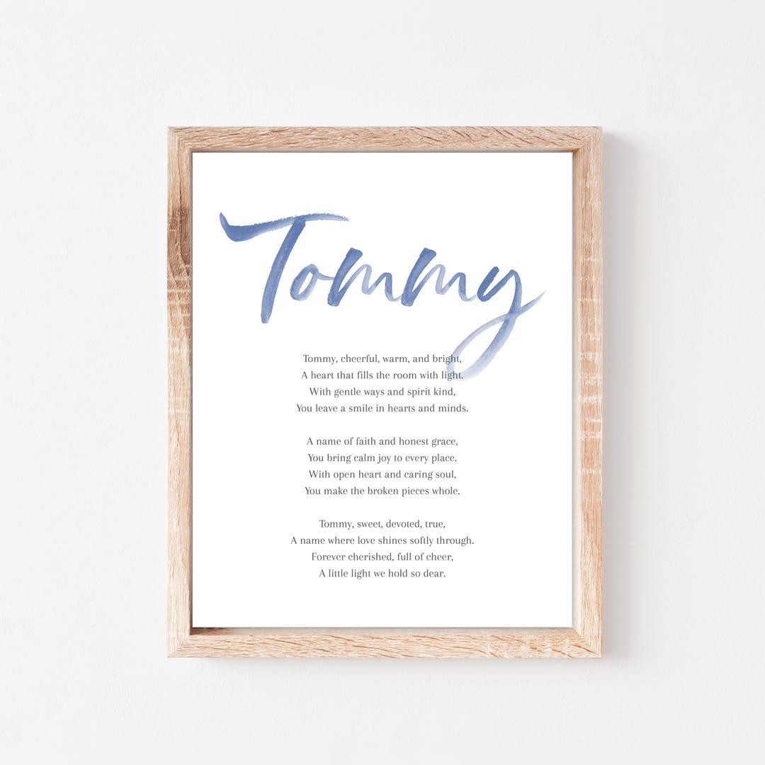 Tommy Baby Name Meaning Poem Baby Names Nursery Sign Boy Names ...