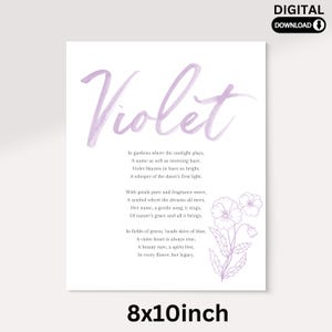 Violet Baby Name Meaning Poem Baby Names Nursery Sign Girl Names ...
