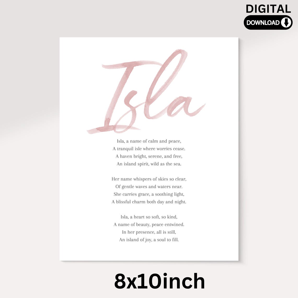 Isla Baby Name Meaning Poem Baby Names Nursery Sign Girl Names ...