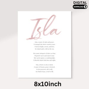 Isla Baby Name Meaning Poem Baby Names Nursery Sign Girl Names ...