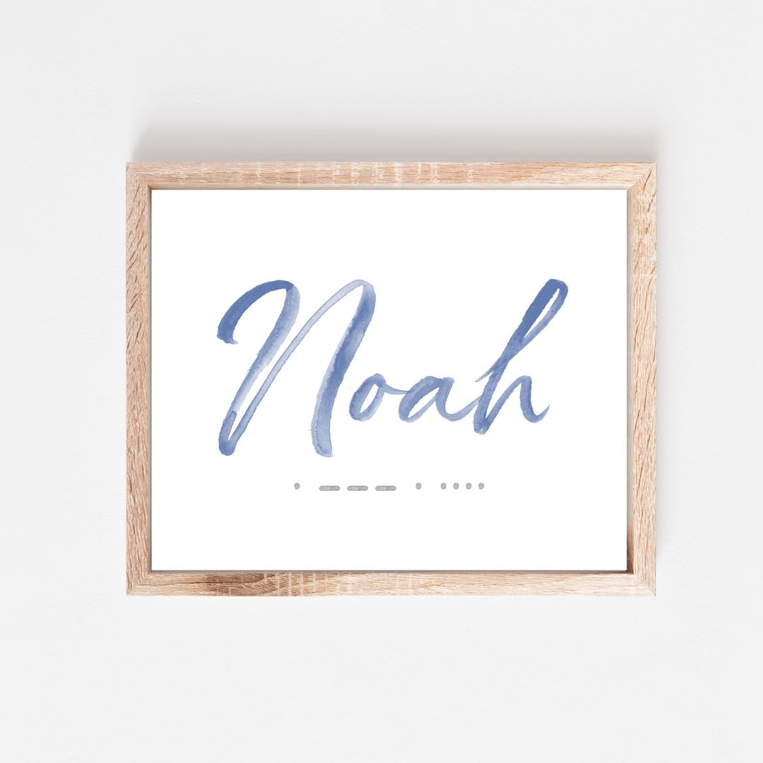 Noah Name Print With Morse Code | Military Baby Gift | Custom Nursery Art | Army Navy Room Decor ...