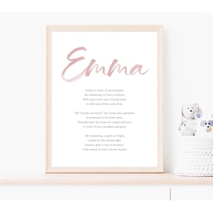 Emma Baby Name Meaning Poem Baby Names Nursery Sign Girls Names ...