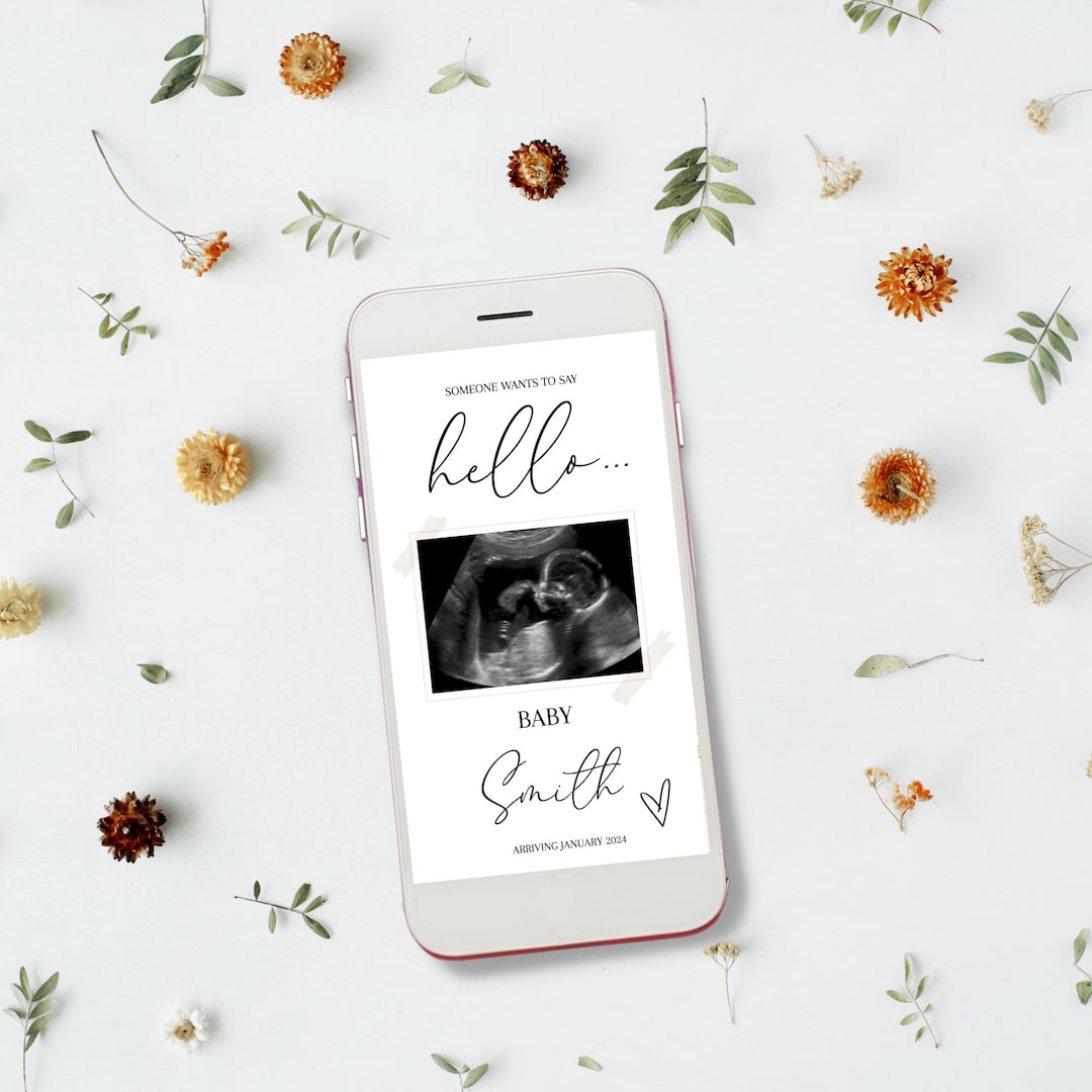 Pregnancy Announcement Digital Baby Announcement Instant Smartphone ...