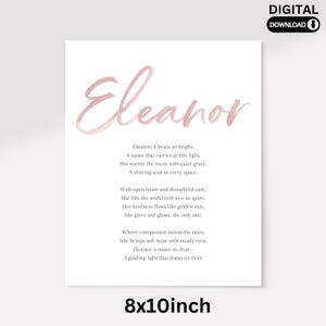 Eleanor Baby Name Meaning Poem Baby Names Nursery Sign Girl Names ...