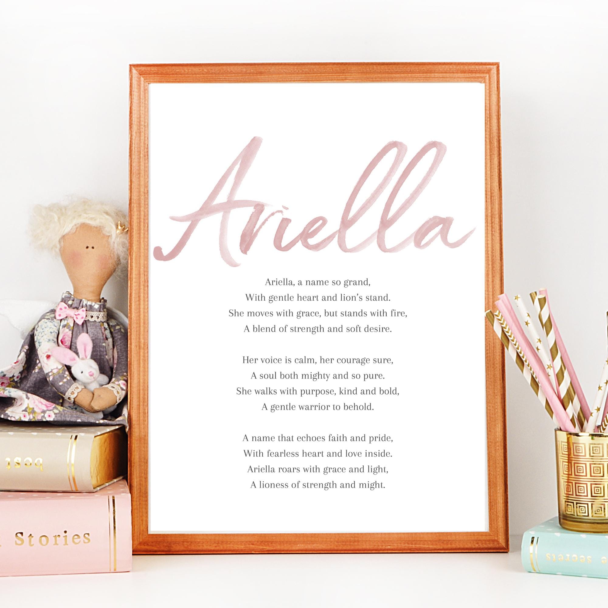 Ariella Baby Name Meaning Poem Baby Names Nursery Sign Girl Names ...