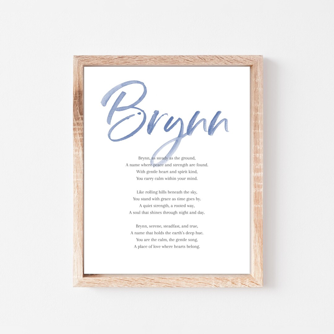 Brynn Baby Name Meaning Poem Baby Names Nursery Sign Boy Names ...