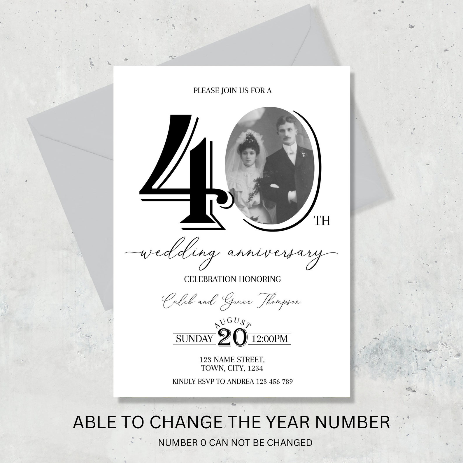 40th Anniversary Invitation Template, Anniversary Party Invitation ...