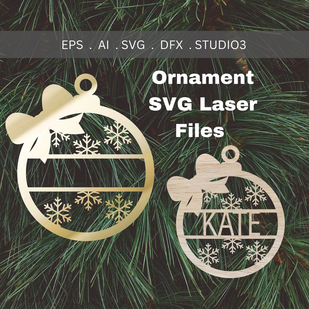 Christmas Ornament SVG Laser Cut File, Blank Ornament Svg, Gift Tag ...