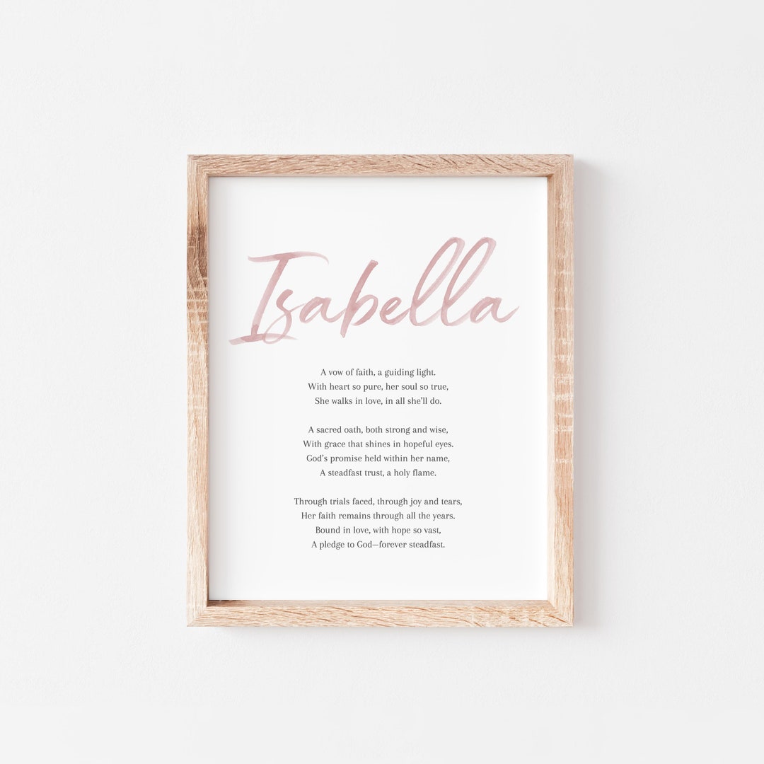 Isabella Baby Name Meaning Poem Baby Names Nursery Sign Girl Names ...