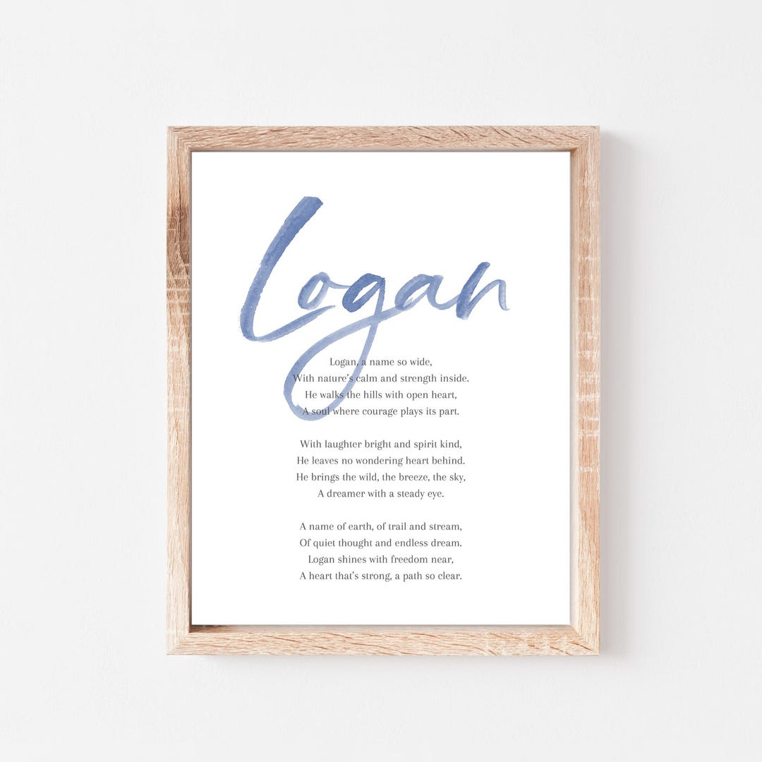 Logan Baby Name Meaning Poem Baby Names Nursery Sign Boy Names ...